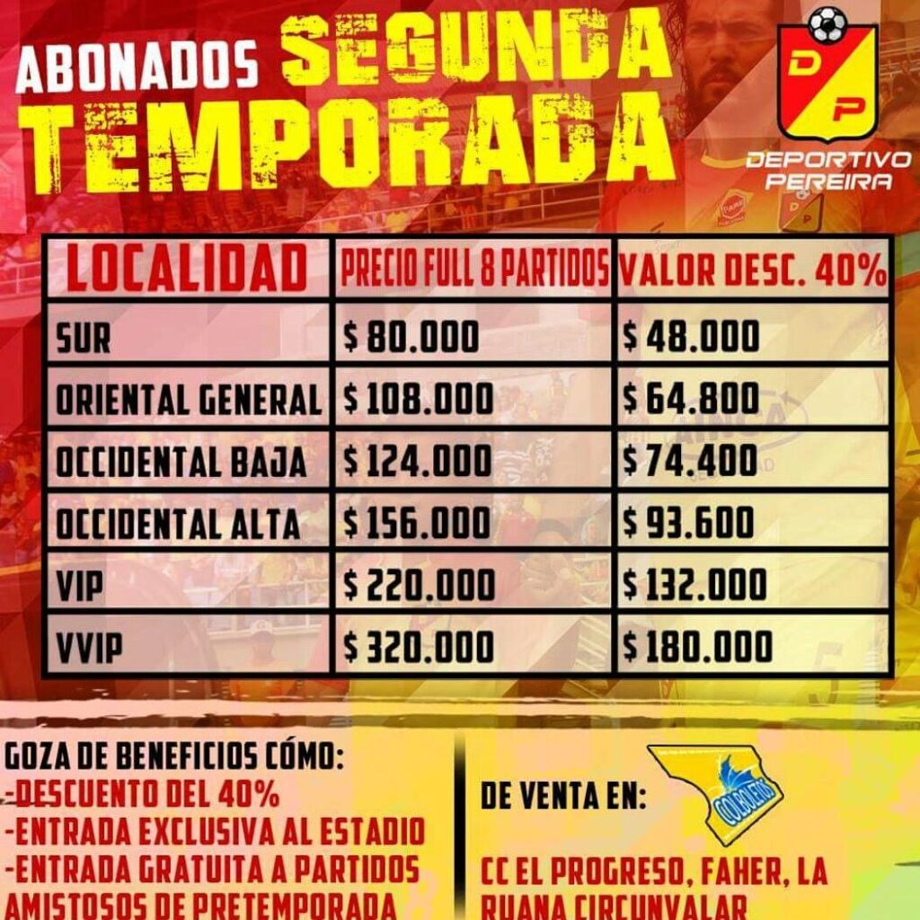 Plan De Abonos De Pereira Para El Segundo Semestre 2016 Dimayor