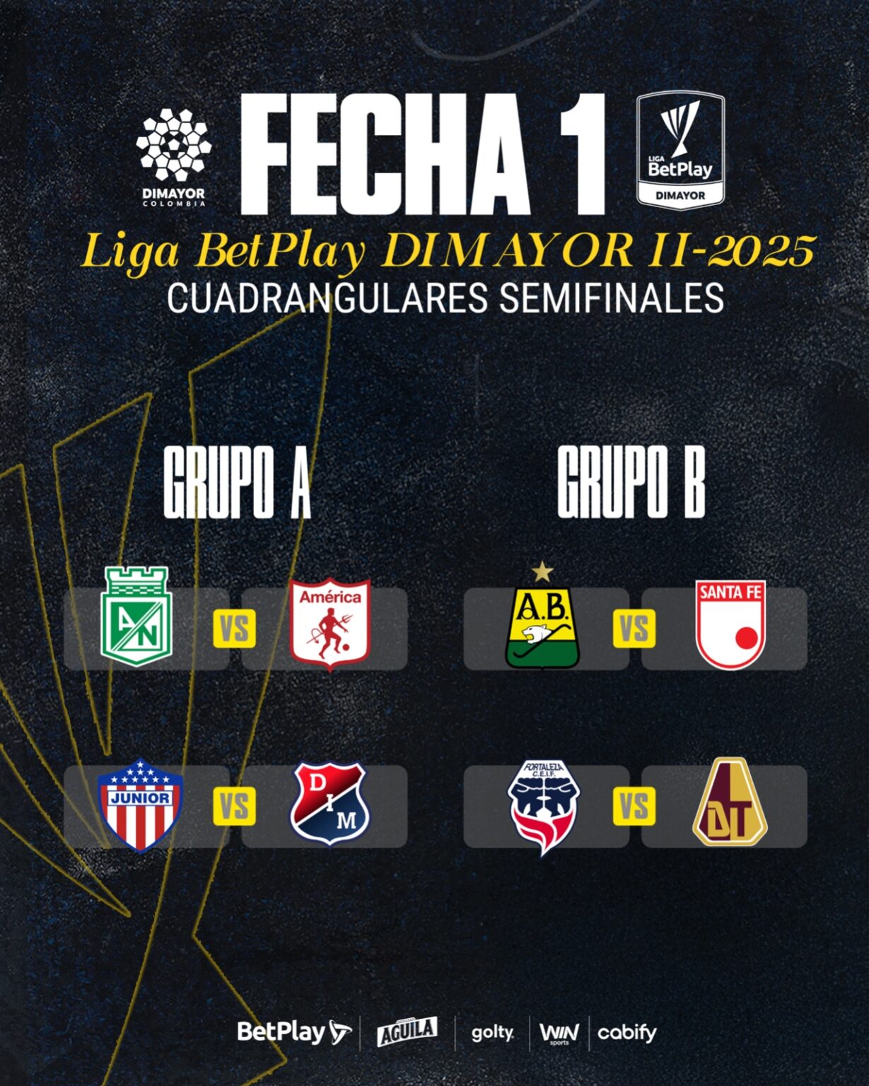 Definidos los grupos y la Fecha 1 de los Cuadrangulares Semifinales de la Liga BetPlay DIMAYOR ...